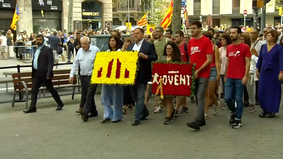 Tensión y pitos en La Diada