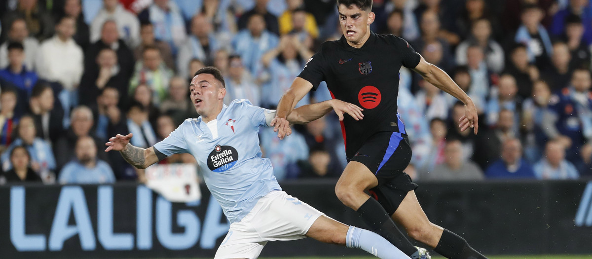 La confrontación entre Iago Aspas y Gerard Martín tras una acción que ...