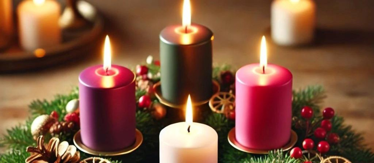 Por qué las velas de la corona de Adviento son de cuatro colores diferentes