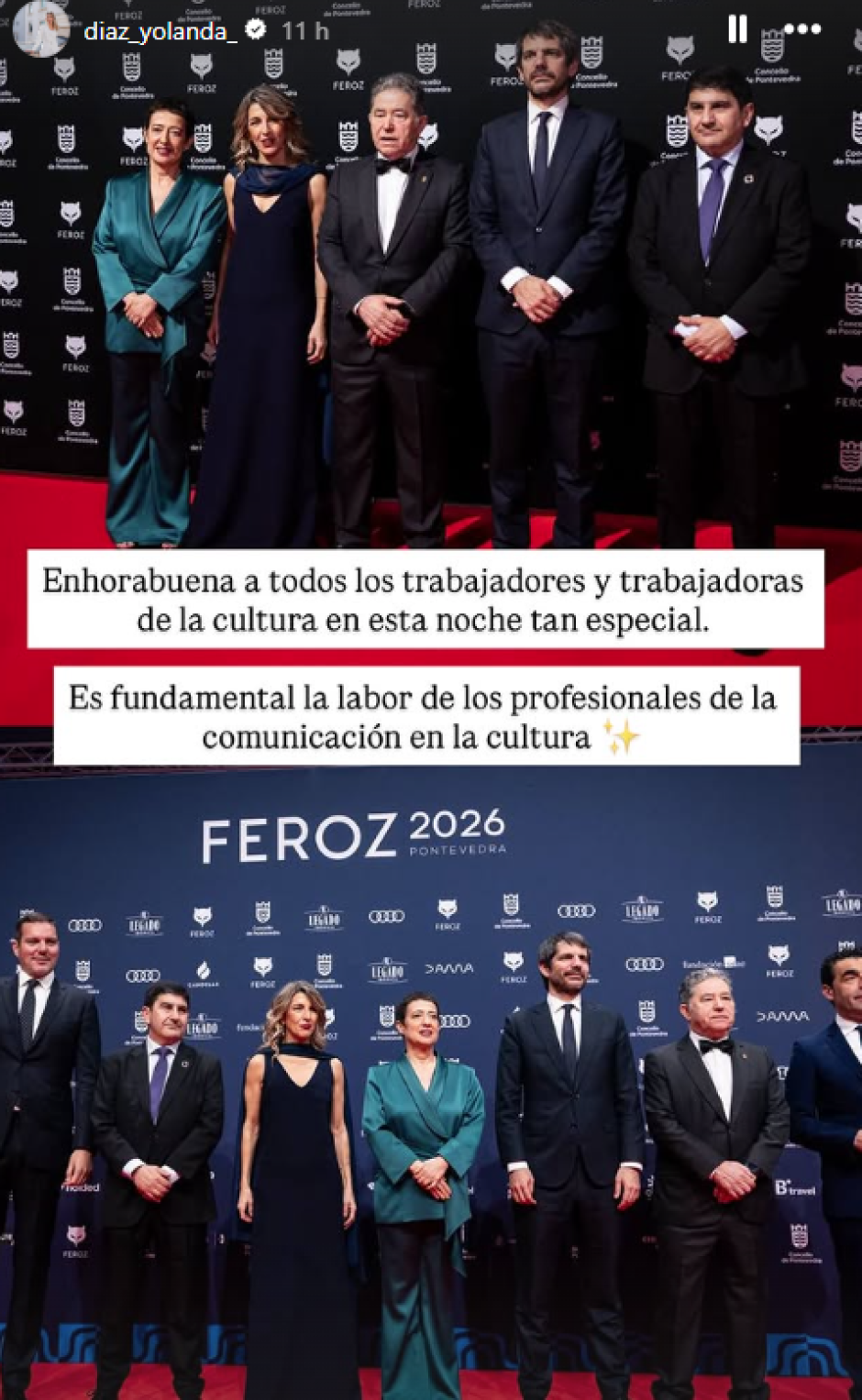 El comedido look de Yolanda Díaz en los Premios Feroz, al detalle