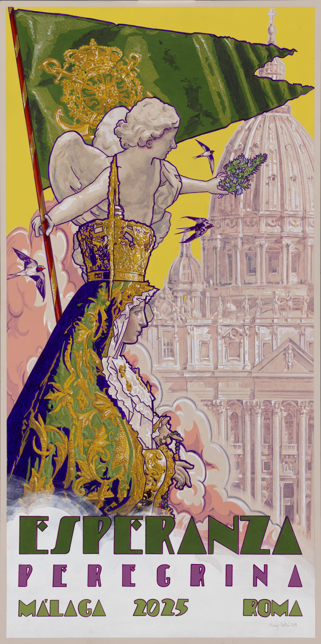 Así es el cartel de la histórica procesión de la Esperanza de Málaga ...