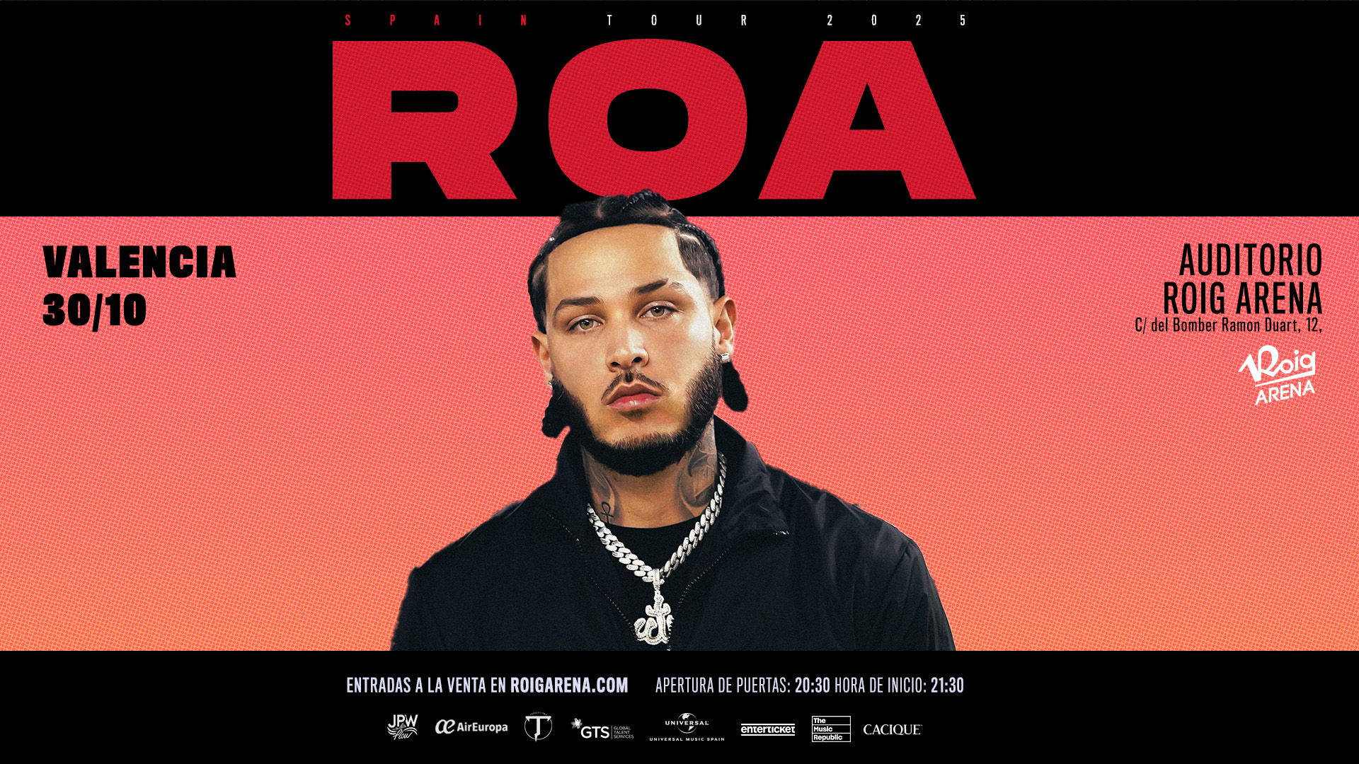 Nuevo artista confirmado para el Roig Arena: ROA actuará el 30 de octubre