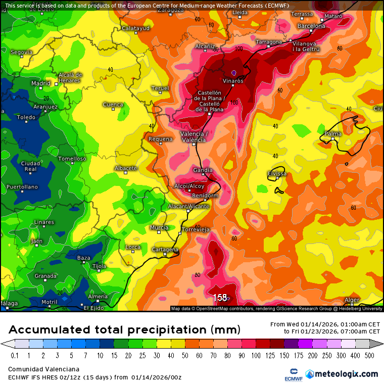 El modelo americano eleva la alerta: doble dana y lluvias de casi 200 ...